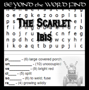 THE SCARLET IBIS Prereading Vocabulary Puzzle, Quiz, Worksheet, Test ...
