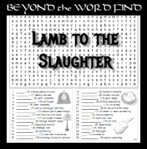 LAMB TO THE SLAUGHTER Prereading Vocabulary Puzzle, Quiz, Worksheet ...