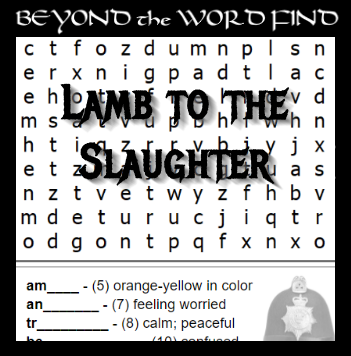 LAMB TO THE SLAUGHTER Prereading Vocabulary Puzzle, Quiz, Worksheet ...