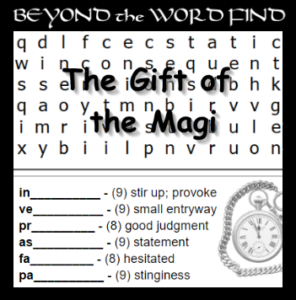 THE GIFT OF THE MAGI Prereading Vocabulary Puzzle, Quiz, Worksheet - NO ...