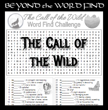 THE CALL OF THE WILD - Prereading Vocabulary Puzzle Worksheet, Quiz ...
