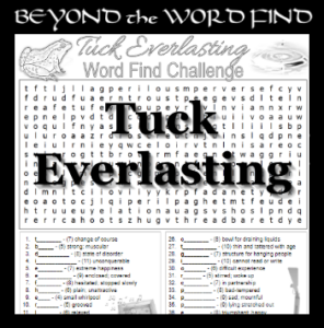 TUCK EVERLASTING - Prereading Vocabulary Puzzle Worksheet, Quiz - NO ...