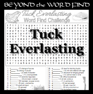 TUCK EVERLASTING - Prereading Vocabulary Puzzle Worksheet, Quiz - NO ...