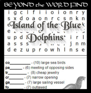ISLAND OF THE BLUE DOLPHINS Prereading Vocabulary Puzzle, Worksheet ...
