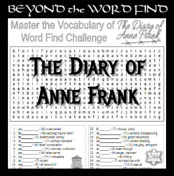 THE DIARY OF ANNE FRANK - Prereading Vocabulary, Quiz, Worksheet, Test ...