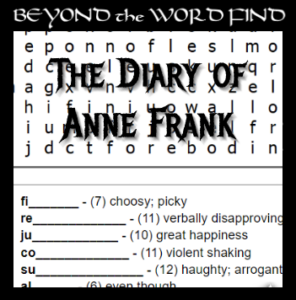THE DIARY OF ANNE FRANK - Prereading Vocabulary, Quiz, Worksheet, Test ...