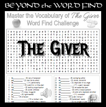 THE GIVER - Prereading Vocabulary Worksheet, Test, Review, Quiz - NO ...
