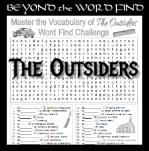 THE OUTSIDERS Prereading Vocabulary Activity, Quiz, Worksheet, Test ...