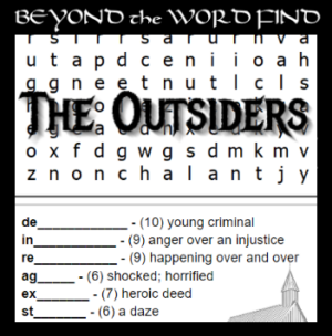 THE OUTSIDERS Prereading Vocabulary Activity, Quiz, Worksheet, Test ...