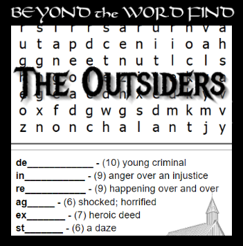THE OUTSIDERS Prereading Vocabulary Activity, Quiz, Worksheet, Test ...