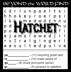 HATCHET Prereading Vocabulary Puzzle Activity, Quiz, Worksheet, Test ...