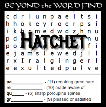 HATCHET Prereading Vocabulary Puzzle Activity, Quiz, Worksheet, Test ...