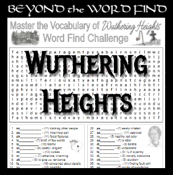 WUTHERING HEIGHTS Vocabulary Puzzle Activity, Quiz, Worksheet, Test ...