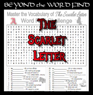 THE SCARLET LETTER Vocabulary Puzzle Activity, Quiz, Worksheet, Test ...