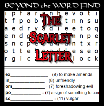 THE SCARLET LETTER Vocabulary Puzzle Activity, Quiz, Worksheet, Test ...