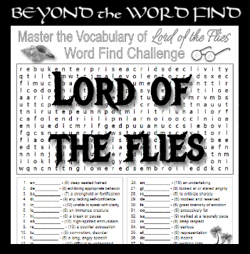 LORD OF THE FLIES Vocabulary Puzzle Activity, Quiz, Worksheet, Test ...