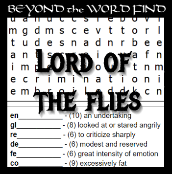 LORD OF THE FLIES Vocabulary Puzzle Activity, Quiz, Worksheet, Test ...