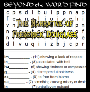 FREDERICK DOUGLASS Vocabulary Puzzle Activity, Quiz, Worksheet, Test ...