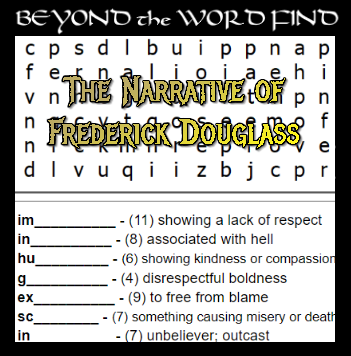FREDERICK DOUGLASS Vocabulary Puzzle Activity, Quiz, Worksheet, Test ...
