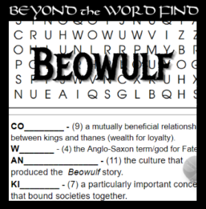 BEOWULF Vocabulary Puzzle Activity, Quiz, Worksheet, Test, Review - NO ...