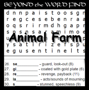 ANIMAL FARM Vocabulary Puzzle Activity, Quiz, Worksheet, Test, Review ...
