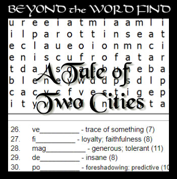 A TALE OF TWO CITIES Vocabulary Puzzle Activity, Quiz, Worksheet, Test ...