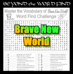 BRAVE NEW WORLD Vocabulary Puzzle Activity, Quiz, Worksheet, Test - NO ...