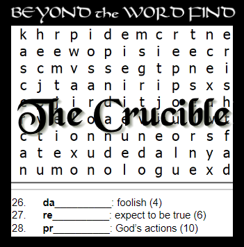 THE CRUCIBLE Prereading Vocabulary Puzzle, Quiz, Worksheet, Test - NO ...