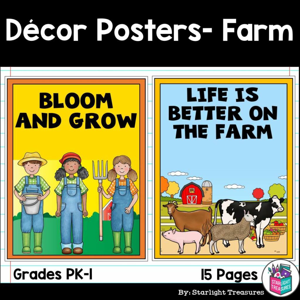 Classroom Décor Inspirational Posters - Farm Theme | Made By Teachers