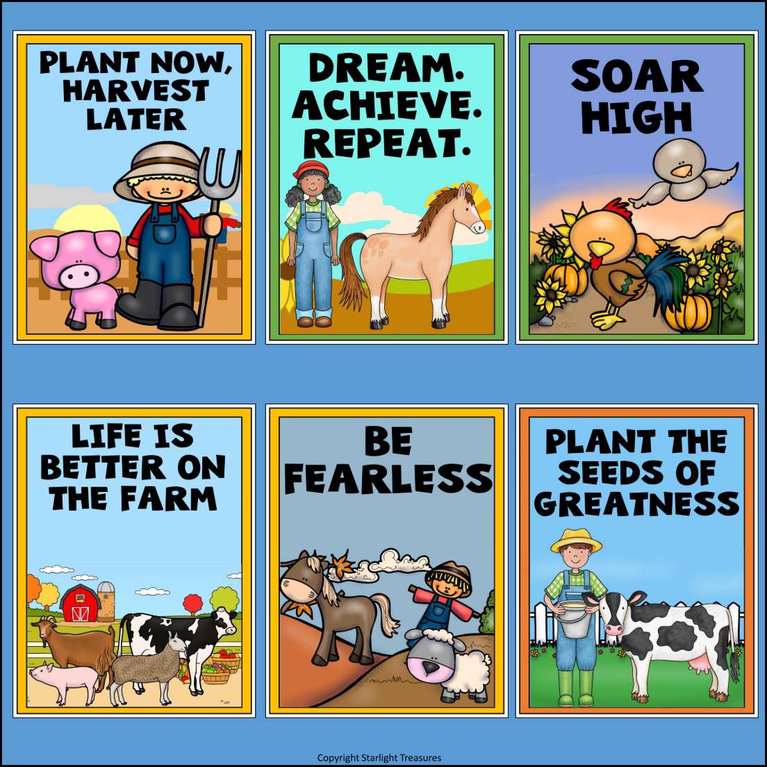 Classroom Décor Inspirational Posters - Farm Theme | Made By Teachers