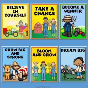 Classroom Décor Inspirational Posters - Farm Theme | Made By Teachers