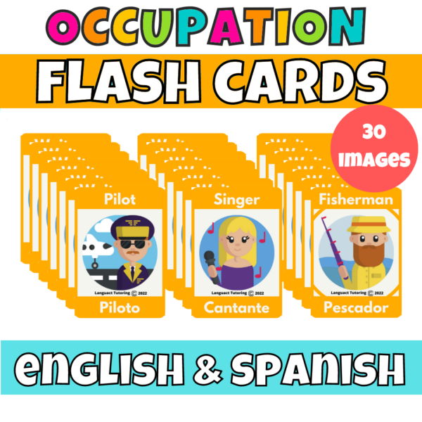 occupation Flash cards English and Spanish | Made By Teachers