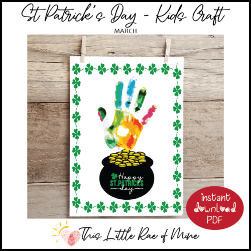 Happy St Patrick's Day - Pot of Gold - Rainbow - Printable - handprint ...