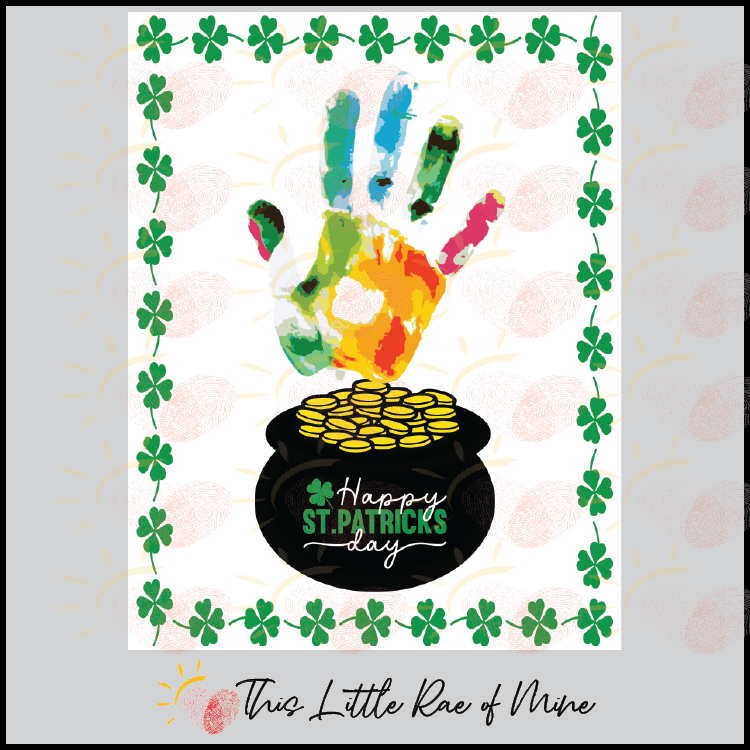 Happy St Patrick's Day - Pot of Gold - Rainbow - Printable - handprint ...