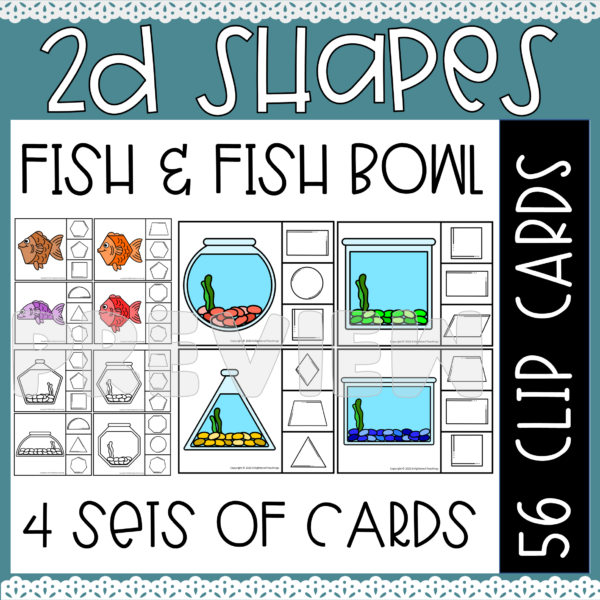 Fish 2D Shape Clip Cards Summer 2D Shape Sorting 2D Shape Properties ...