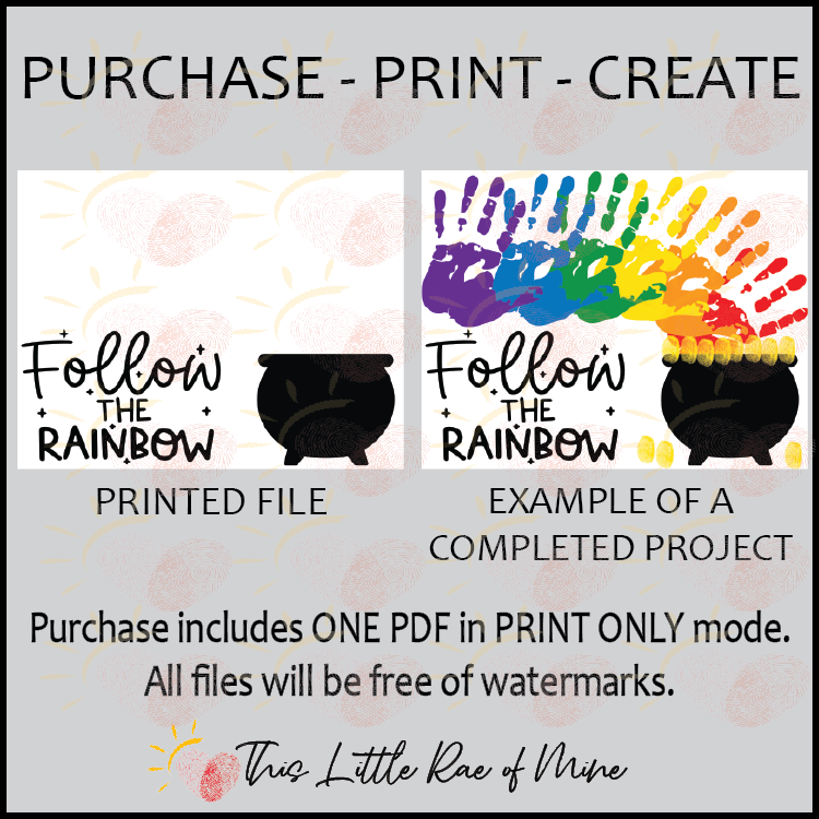 Follow the Rainbow - St Patrick's Day - Printable - handprint Art ...