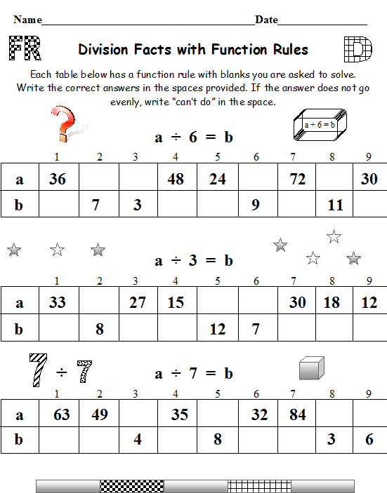 Function Rules with Division Facts PLUS Word Problems for Division ...