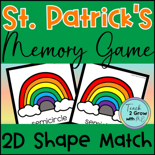 St. Patrick's Day Shapes Memory Match Large Floor Game for PreK-1st ...