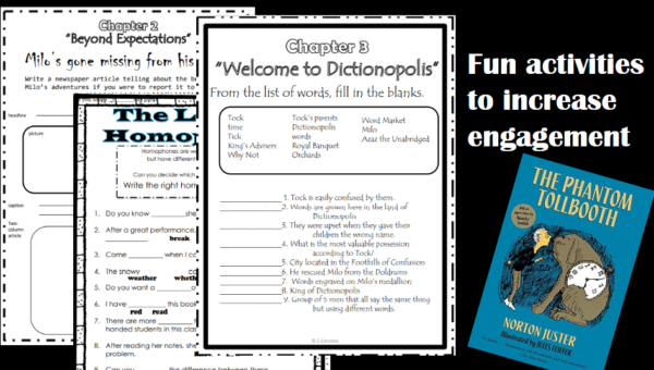 The Phantom Tollbooth comprehension questions and skill based ...