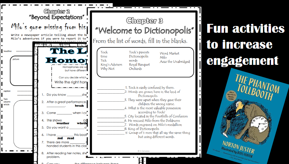 The Phantom Tollbooth comprehension questions and skill based ...