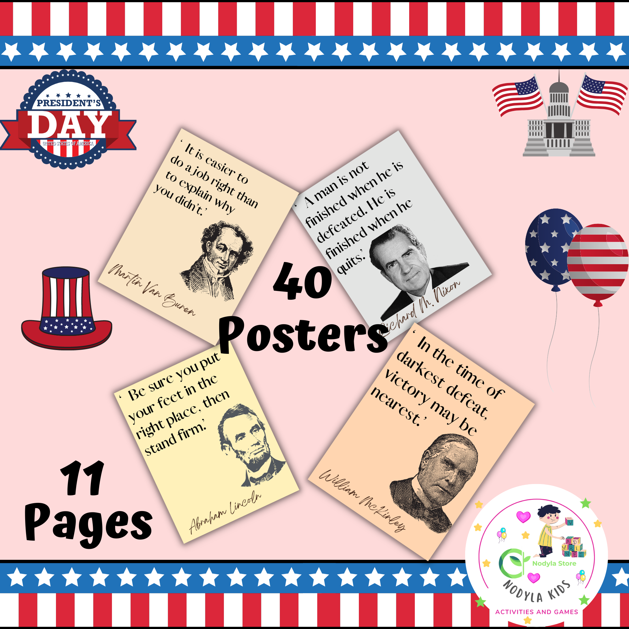 presidents day flash cards | Made By Teachers