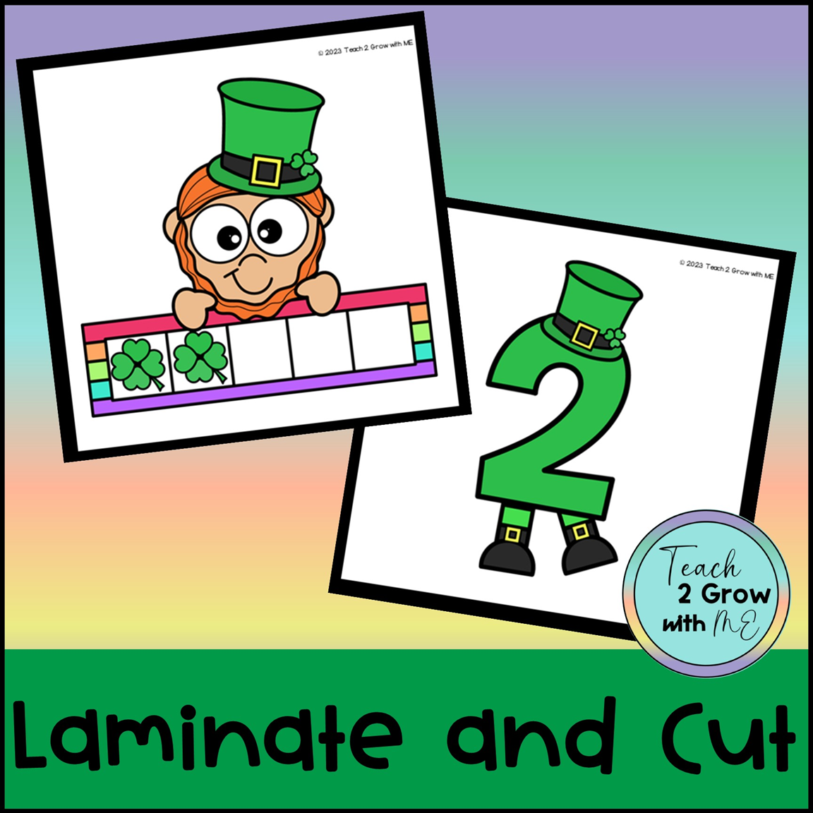 St. Patrick's Day Math 5 Frames Memory Match Large Floor Game for PreK ...