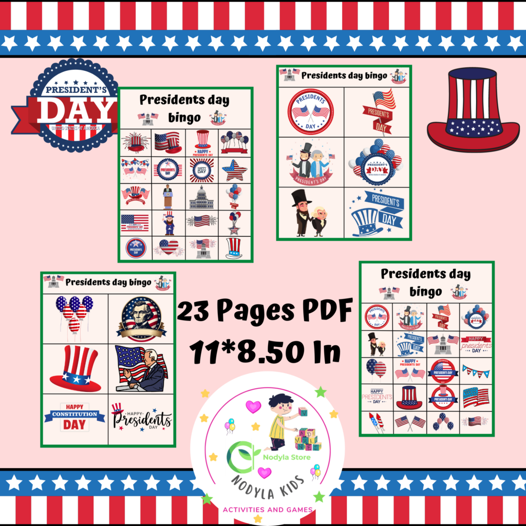 Presidents day bingo | 100 different Presidents day cards | Made By ...