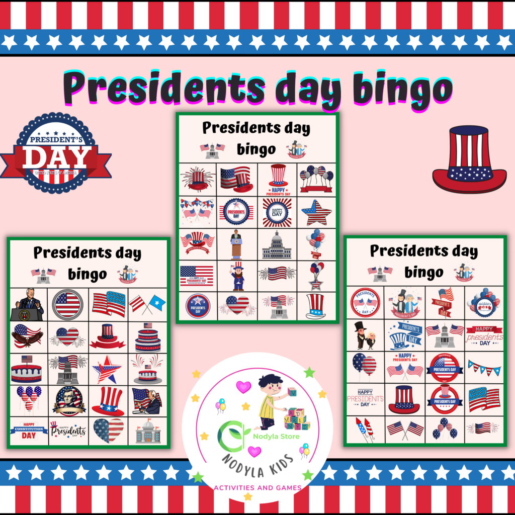 Presidents day bingo | 100 different Presidents day cards | Made By ...