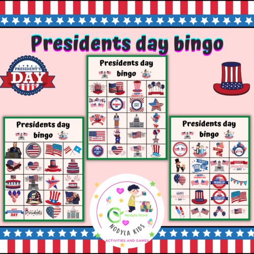 Presidents day bingo | 100 different Presidents day cards | Made By ...
