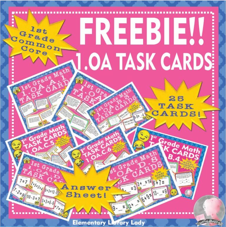 1st Grade Math Task Cards Common Core 1 OA 1 7 FREE FREEBIE Made By 1st Grade Math Task Cards Common Core 1 OA 1 7 FREE FREEBIE Made By