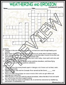 Weathering and Erosion Activities Crossword Puzzle and Word Search ...