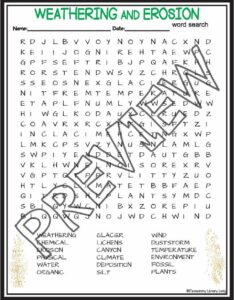 Weathering and Erosion Activities Crossword Puzzle and Word Search ...