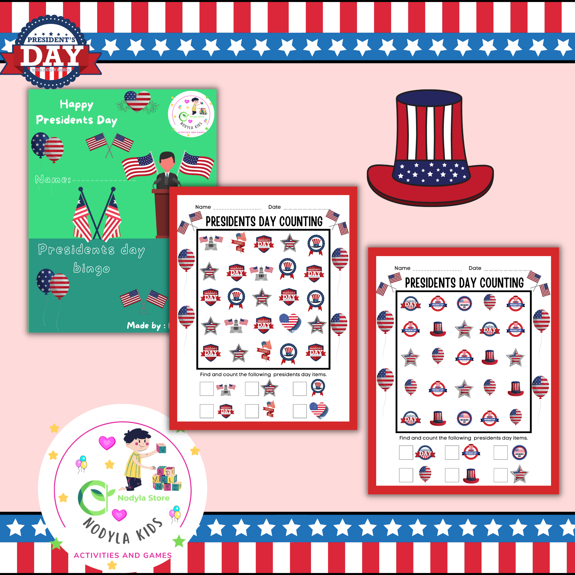 Fun presidents day counting worksheet | Made By Teachers