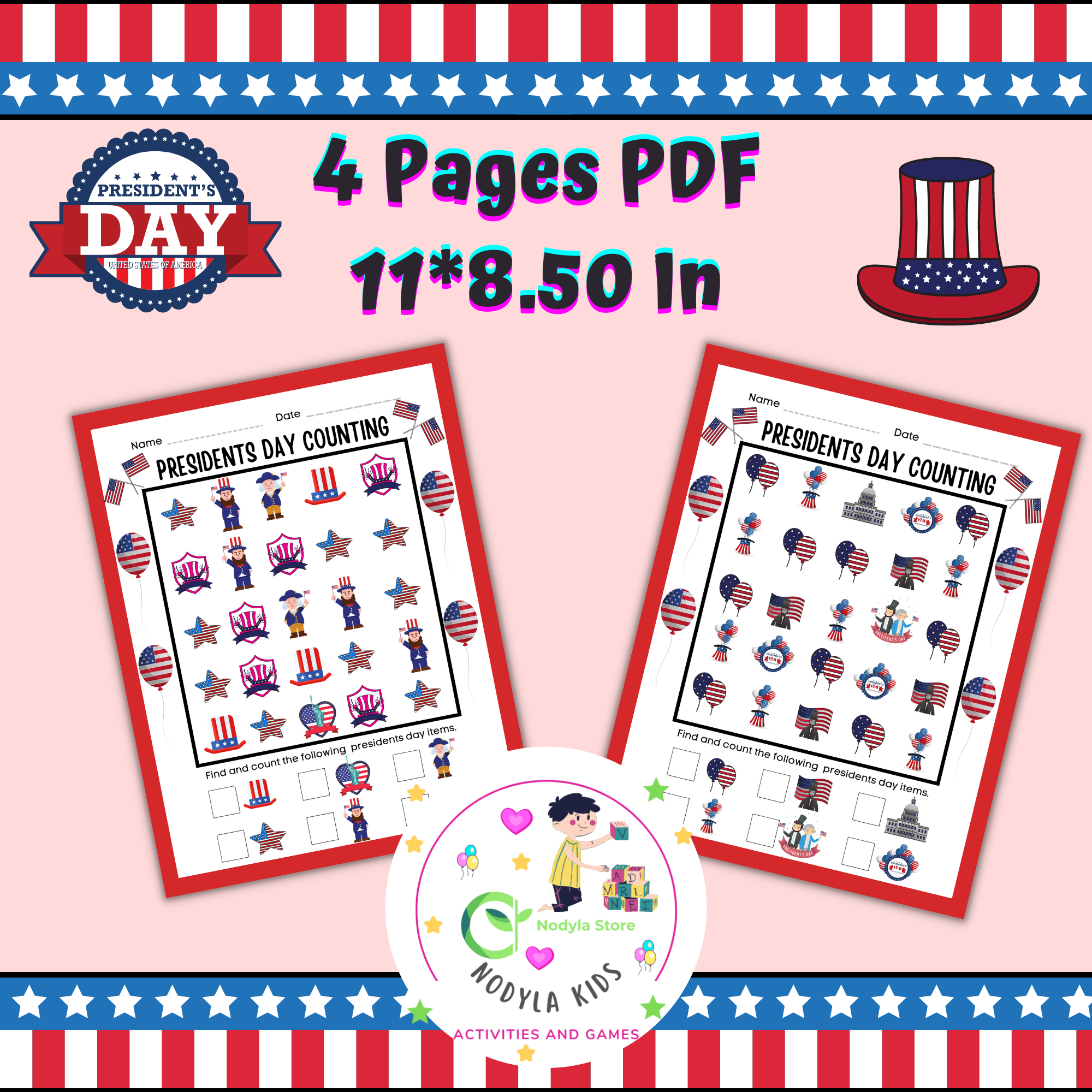 Fun presidents day counting worksheet | Made By Teachers